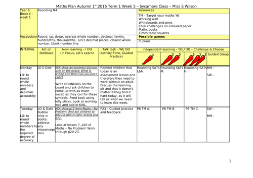 Year 6 Autumn term maths plans with differentiation. | Teaching Resources
