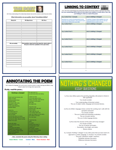 Nothing's Changed - Comprehension Activities Booklet! | Teaching Resources