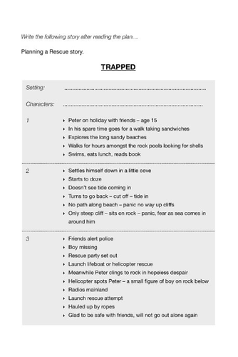 Plan And Write A Story Called Trapped (9-14 years) | Teaching Resources