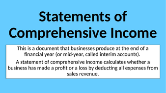 Level 3 BTEC Business. Unit 3. Profit and Loss - Statement of ...