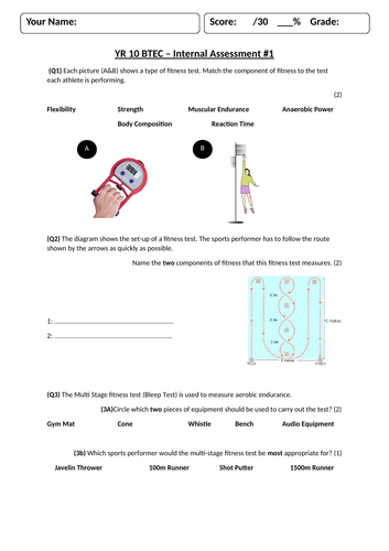 BTEC Level 2 in Sport: Unit 1 Mock Exam #1 | Teaching Resources BTEC Level 2 in Sport: Unit 1 Mock Exam #1 | Teaching Resources