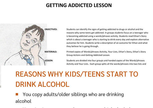 Alcohol Addiction Group Activity and Lesson (UK) | Teaching Resources