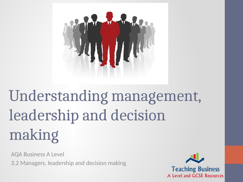 AQA Business - Understanding Management, Leadership and Decision Making ...