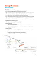 EDEXCEL IGCSE Biology - Nervous System notes | Teaching Resources