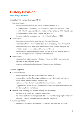 CAMBRIDGE IGCSE History Notes (Bundle) | Teaching Resources