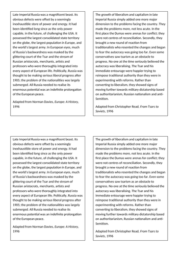 AQA A-Level Tsarist & Communist Russia Lesson 32 (Autocracy) | Teaching ...