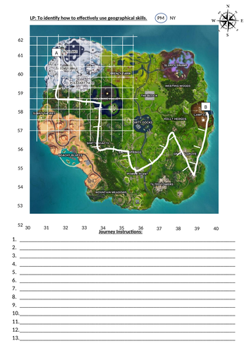 Fortnite 4-Figure Grid References | Teaching Resources