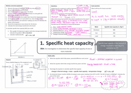 Energy required practical revision Physics AQA | Teaching Resources