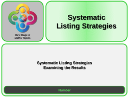 Systematic Listing Strategies: Maths KS4 | Teaching Resources