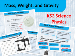Mass Weight Gravity | Gravitational field strength | KS3 Science ...