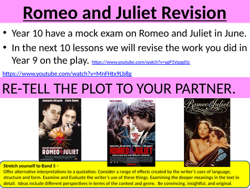 Romeo and Juliet. Understanding the Plot. 3 differentiated worksheets ...