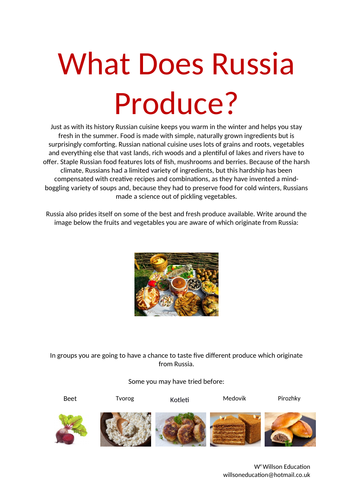 Russian Cuisine | Teaching Resources