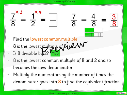 Adding and Subtracting Fractions - Year 5 | Teaching Resources