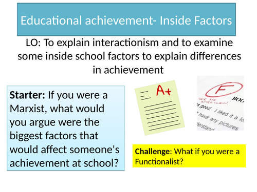 AQA Sociology GSCE Educational Achievement | Teaching Resources