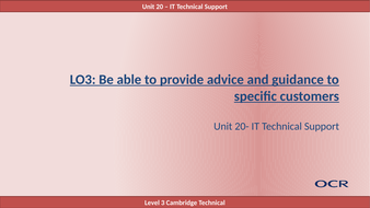 Unit 20 - Technical Support- Full Unit, Cambridge Technicals Level 3 ...