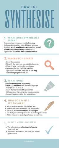 WJEC GCSE English Language Reading Guidance Infographics Unit 2 and ...