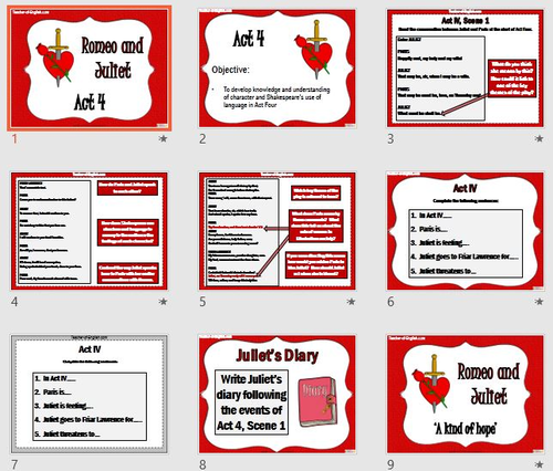 Romeo and Juliet - Act Four | Teaching Resources