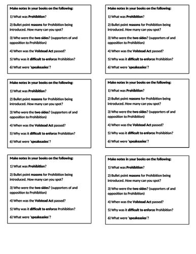 Why did prohibition fail? | Teaching Resources Why did prohibition fail? | Teaching Resources