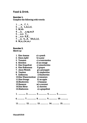 German – Food & Drink - A Complete Pack. | Teaching Resources