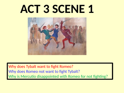 Romeo and Juliet Act 3 Scene 1 | Teaching Resources