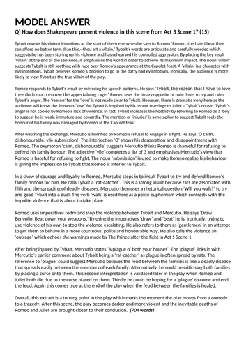 Romeo and Juliet Act 3 Scene 1 | Teaching Resources