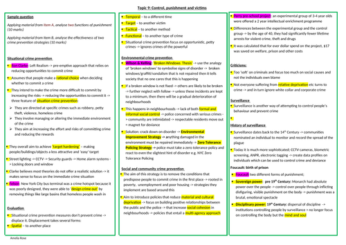 AQA A Level Sociology revision plans: Crime and Deviance | Teaching ...