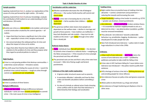 AQA A Level Sociology revision plans: Crime and Deviance | Teaching ...