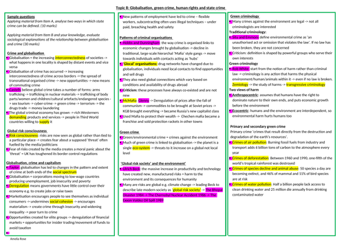 AQA A Level Sociology revision plans: Crime and Deviance | Teaching ...