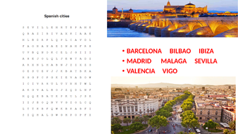 Spanish Cities Word Search | Teaching Resources