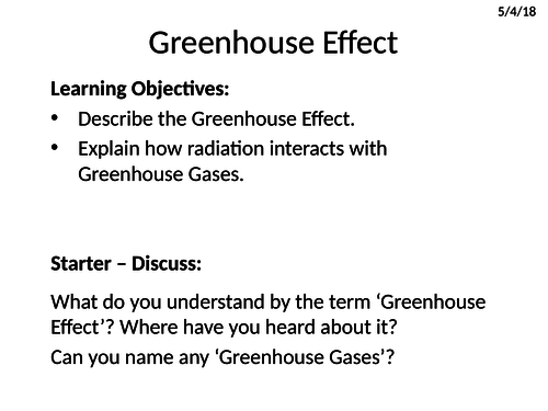 GCSE chemsitry unit 9, green house effect. | Teaching Resources