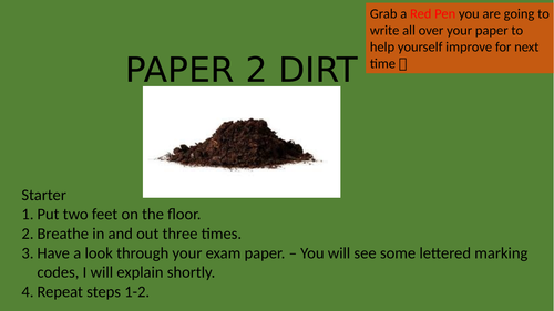 AQA English Language Paper 2 - DIRT lesson with marking codes ...