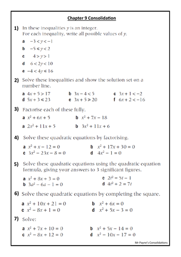 Revision Worksheets for GCSE Maths 9-1 Higher Pearson Textbook ...