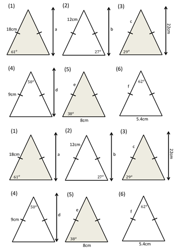 Trigonometry in Isosceles Triangles | Teaching Resources