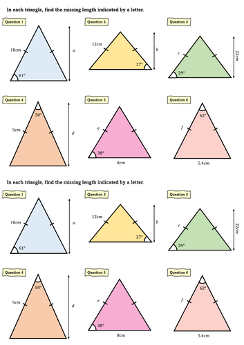 Trigonometry in Isosceles Triangles | Teaching Resources