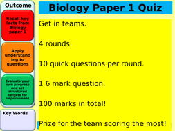 AQA Biology Paper 1 Quiz | Teaching Resources