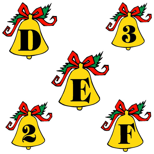 Alphabet and Numbers Clip Art - Christmas Bells - Commercial Use ...