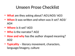 AQA A Level Unseen Prose Assessments, Theme Guide and Tips | Teaching ...
