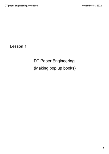 DT pop up books for KS2 unit of work, planning & resources | Teaching ...