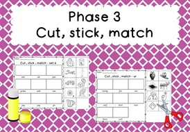 Phonics Phase 3 - Cut, Stick, Match | Teaching Resources