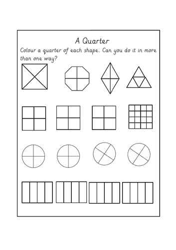 Year 1 Fractions (Quarters) Linked to White Rose | Teaching Resources