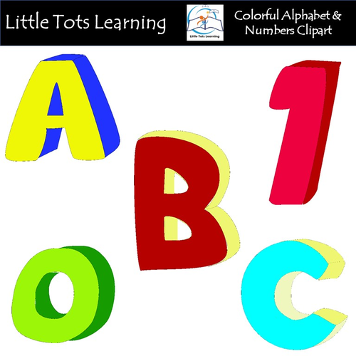 COLORFUL Alphabet and Numbers Clip Art - Commercial Use | Teaching ...