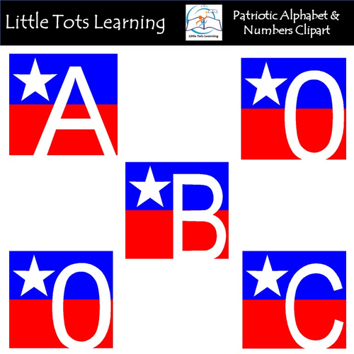 Patriotic Alphabet and Numbers Clip Art - Commercial Use | Teaching ...