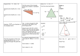 GCSE Maths 9-1 Revision grids | Teaching Resources