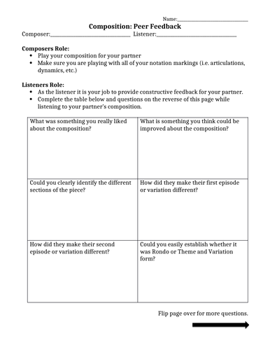 Rondo and Theme and Variation Composition | Teaching Resources