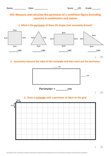 Area and Perimeter - Year 4 (Unit of Work) | Teaching Resources