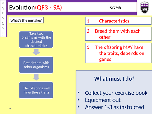 New GCSE AQA Combined Trilogy Biology 4.6 Inheritance, Variation and Evolution | Teaching Resources
