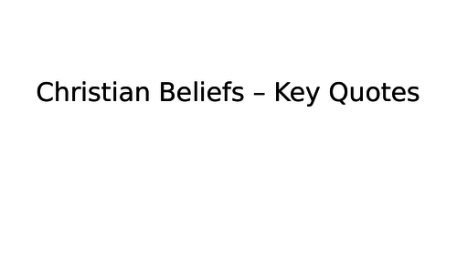 Edexcel GCSE RS Revision - Christian Beliefs | Teaching Resources