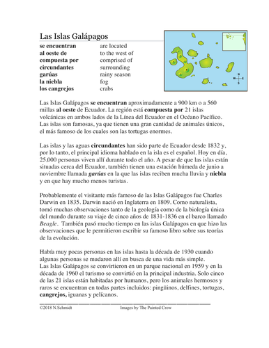 Las Islas Galápagos Lectura y Cultura: Spanish Reading on the Galapagos ...