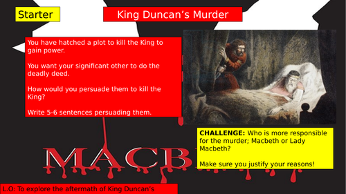 Macbeth: Duncan's Murder | Teaching Resources