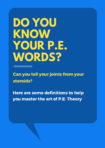 Edexcel GCSE 9-1 PE Theory key terms | Teaching Resources